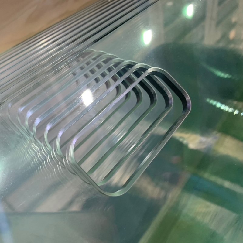 China Tempered Glass Seamed Flat, Pencil, Bevel, Mitered Edge Work ...